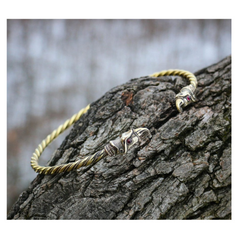 Drakkaria Huginn a Muninn, vikingský torques, mosaz | Modio.cz