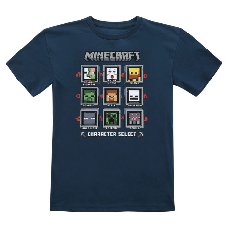 Minecraft Character Select detské tricko tmavě modrá | Modio.cz