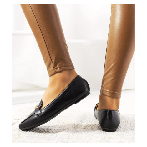 Gemre Black square-toed moccasins Milder | Modio.cz