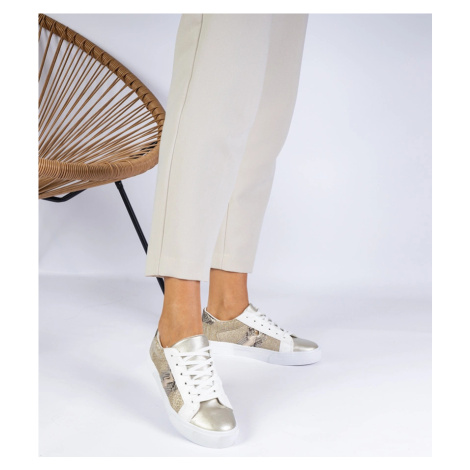 Gemre Women's gold sneakers with animal motif Walorin | Modio.cz