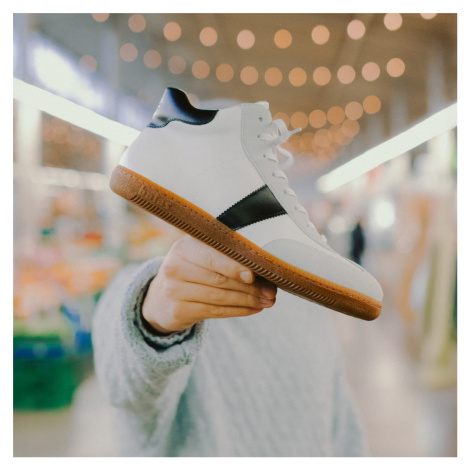 Botas Iconic High Shadow - Pánské kožené tenisky / botasky černo-bílé ...