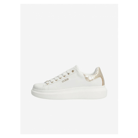 Zlato-bílé dámské kožené tenisky Guess | Modio.cz