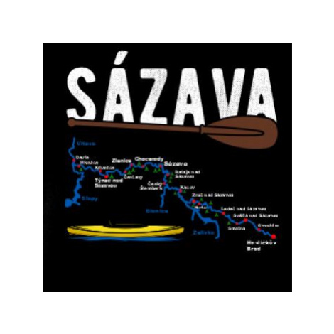 Mapa řeky Sázavy - Triko Basic Extra velké | Modio.cz