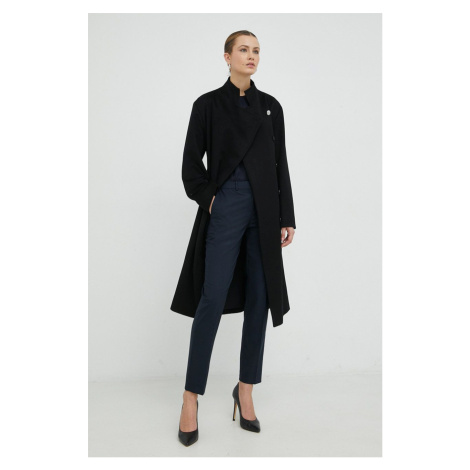 Vlněný kabát BOSS černá barva, přechodný Hugo Boss | Modio.cz