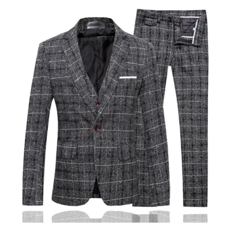 Kostkovaný pánský oblek 3v1 s vestou | Modio.cz