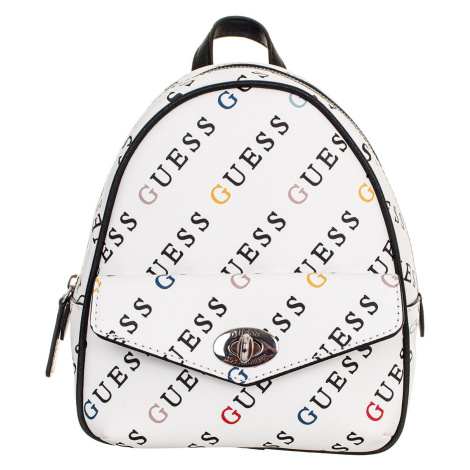 Guess dámský batoh s monogramy bílý | Modio.cz