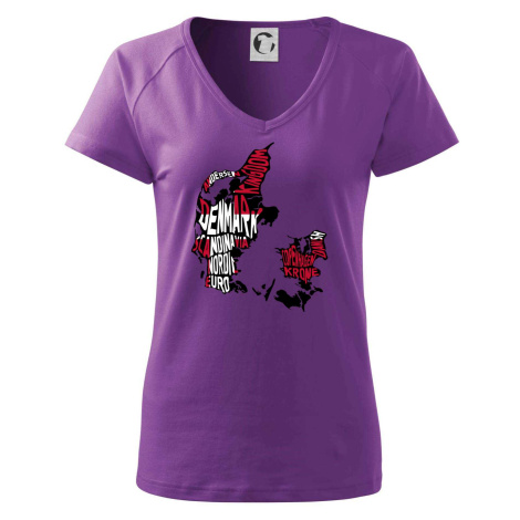 Mapy - názvy měst - Dánsko - Tričko dámské Dream | Modio.cz