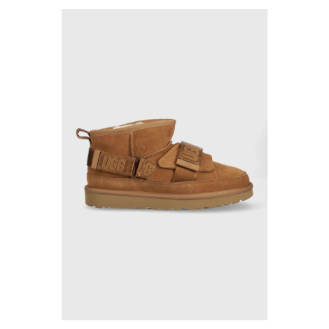 Semišové sněhule UGG W Classic Ultra Mini Hybrid hnědá barva | Modio.cz