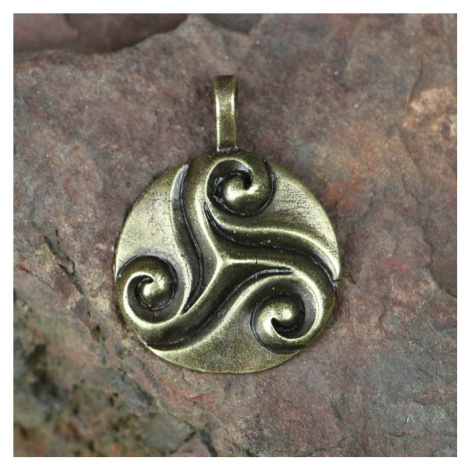 Drakkaria KELTSKÝ TRISKEL, přívěšek zinek, staromosaz | Modio.cz