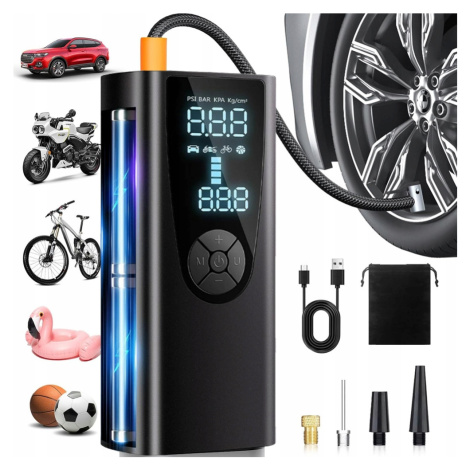 Kompresor Do Auta Na Kolo Přenosná Pumpa Power Banka S Led | Modio.cz
