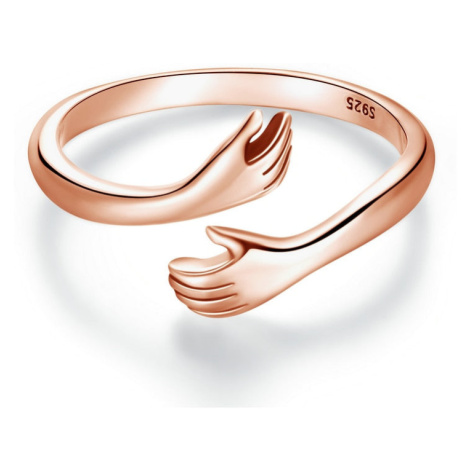 Stříbrný prsten ruce obejmutí HUG LOAMOER | Modio.cz