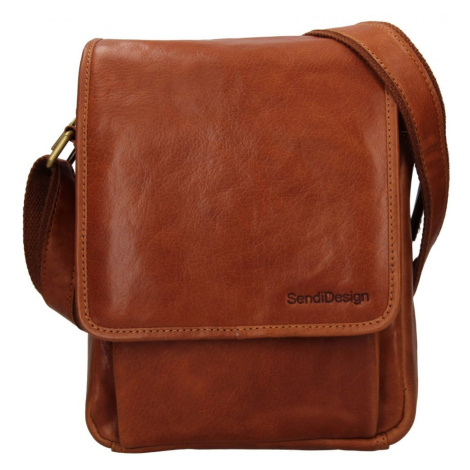 Sendi Design Pánská kožená taška přes rameno Tobi koňak | Modio.cz