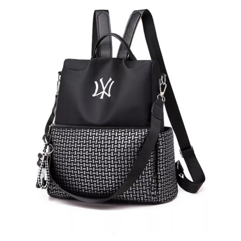 NY dámský Crossbody batůžek s popruhem Černý - Model S přívěškem | Modio.cz