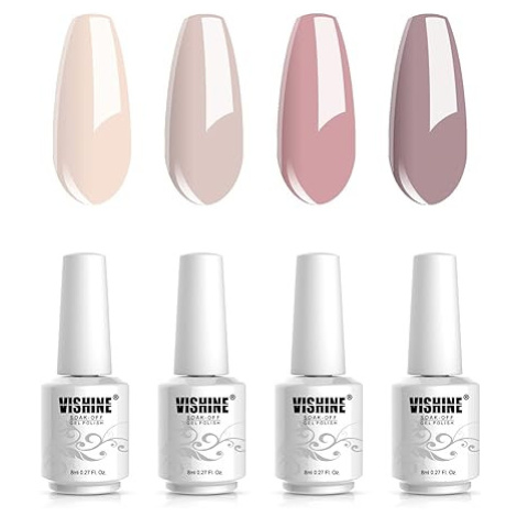 Vishine - sada gelových laků na nehty - 4x8ml barvy Nude | Modio.cz